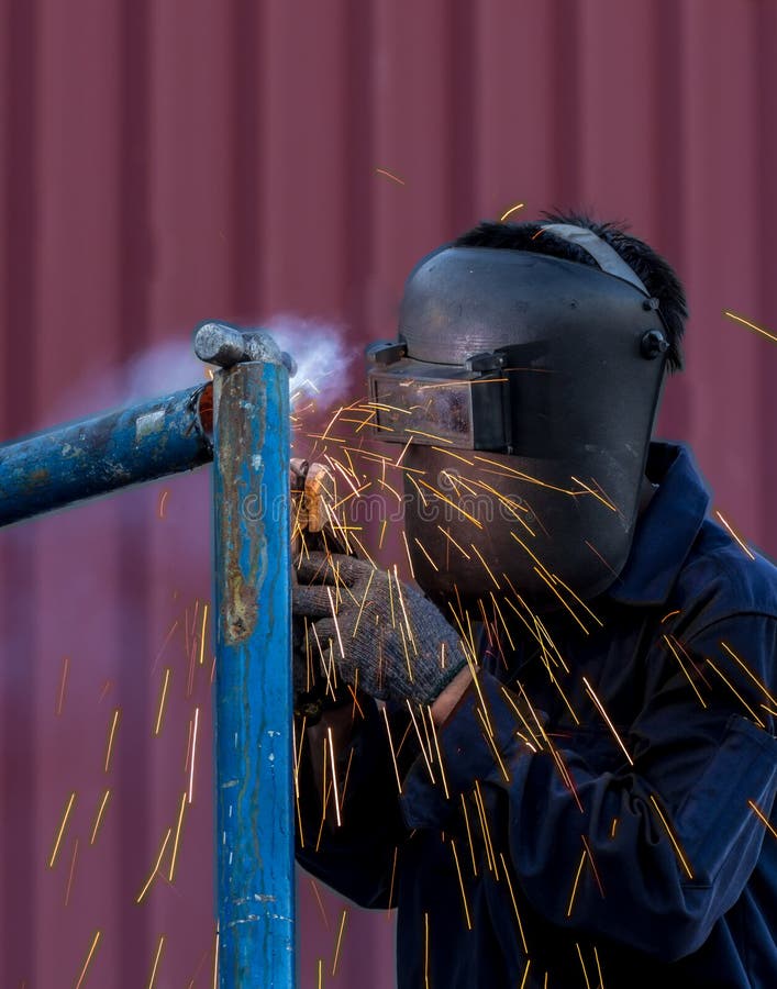 Welding steel structure stock image. Image of skill, labor - 58530839