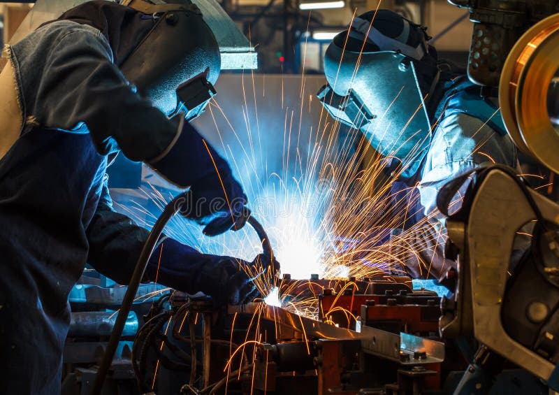 Welding steel structure stock image. Image of flash, skilled - 80804053