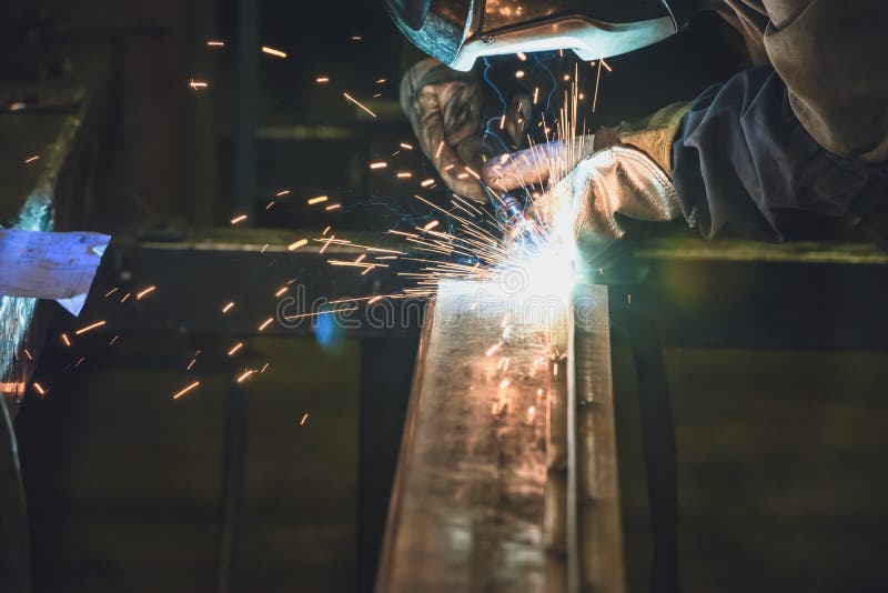 Welding steel structures stock image. Image of process - 66249683