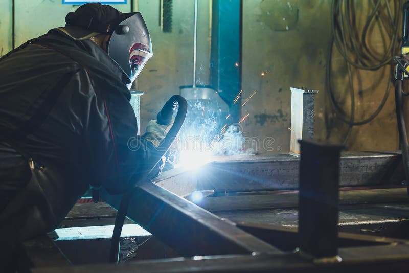 Welding steel structures stock photo. Image of iron, construction ...