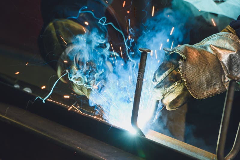 Welding steel structures stock image. Image of construction - 66250841