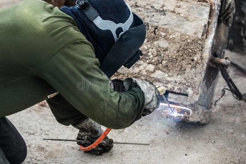 Welding steel work stock image. Image of industry, occupation - 148450325