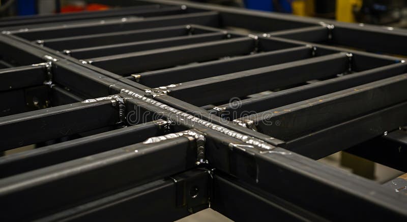 Welding Structure Assembly Close-up of Metal Framework for Industrial ...