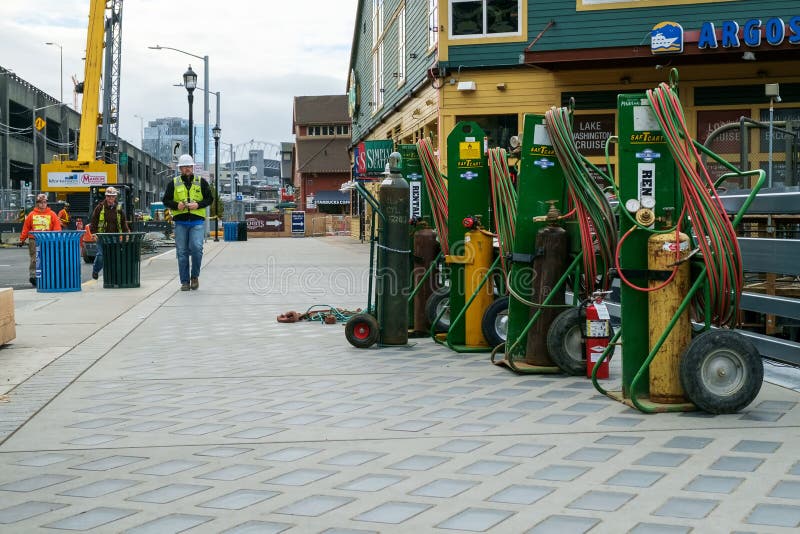 Seawall Construction Project Editorial Photography - Image of seawall ...