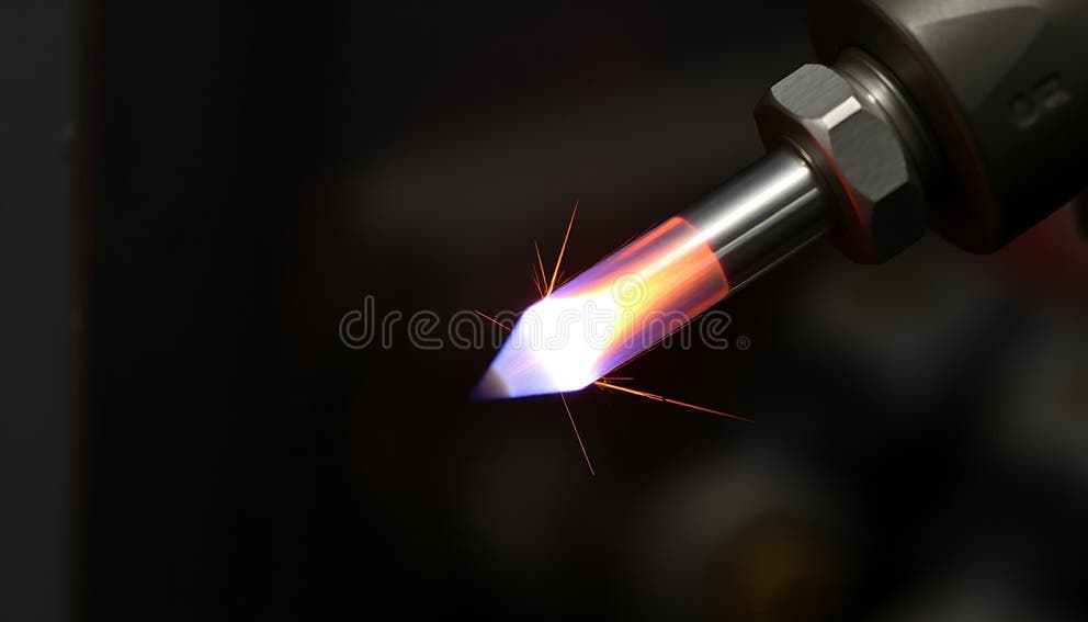 Welding Torch Flame Close Up, Industrial Work and Metal Fabrication ...