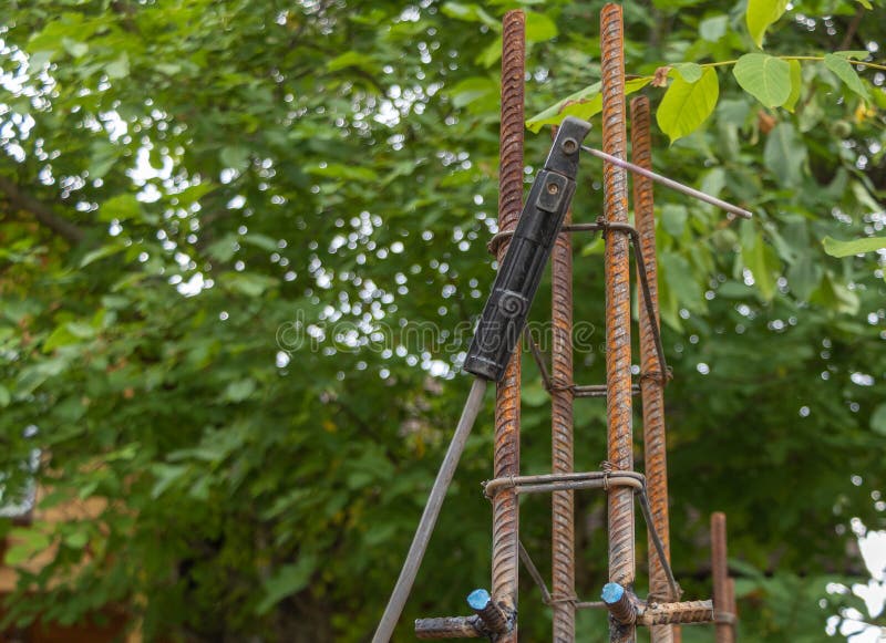 Welding Machine Hanging from the Armature Column Close Up ...