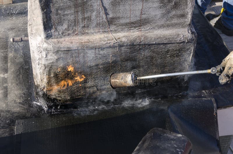 Welding of a Waterproof Sheath Stock Image - Image of smoothing, sheath ...