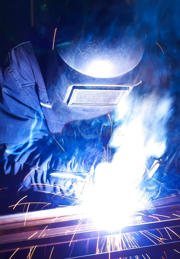 Welding stock photo. Image of connect, smoke, light, skilled - 46419354