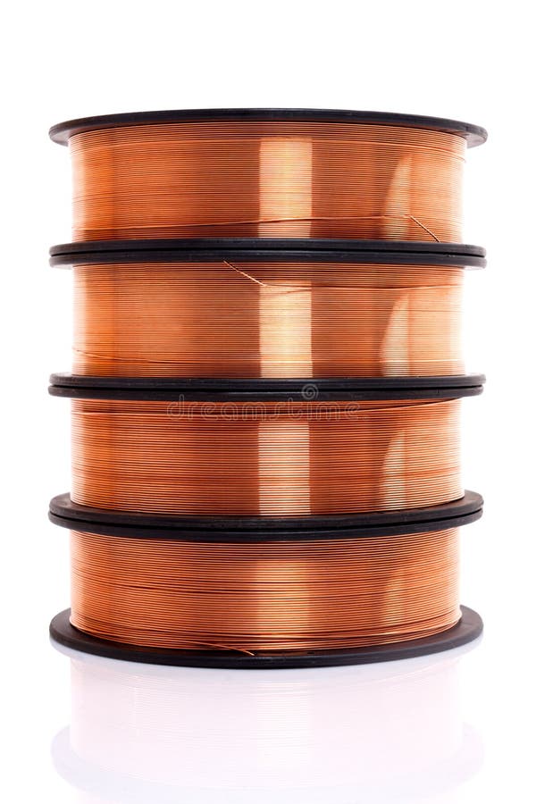 Welding Wire on a Plastic Frame Isolated Stock Image - Image of spiral ...