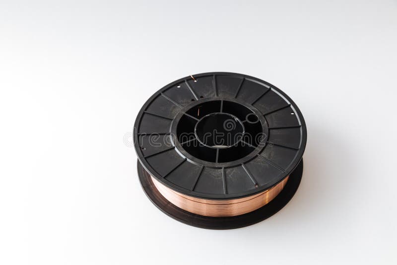 Welding Wire Spool on a White Background Stock Image - Image of ...