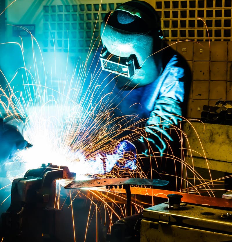 Welding work. stock image. Image of heat, manual, flame - 68218185