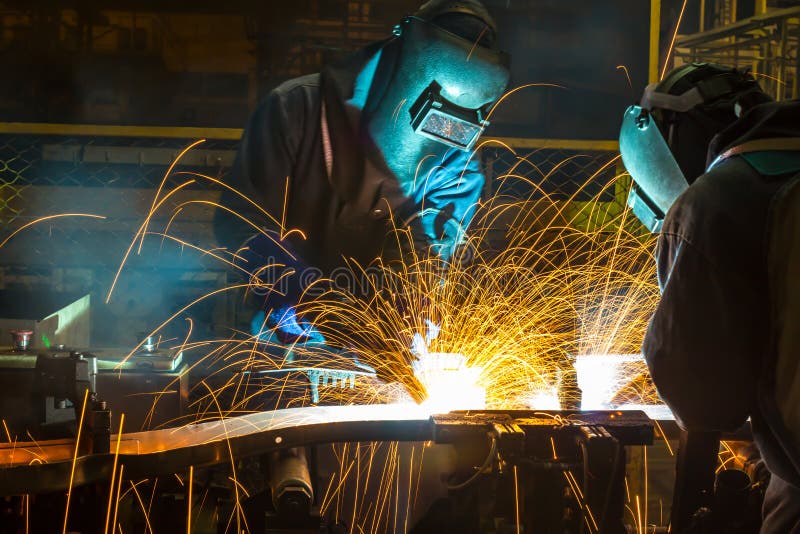 Welding work. stock photo. Image of metal, industry, construction ...
