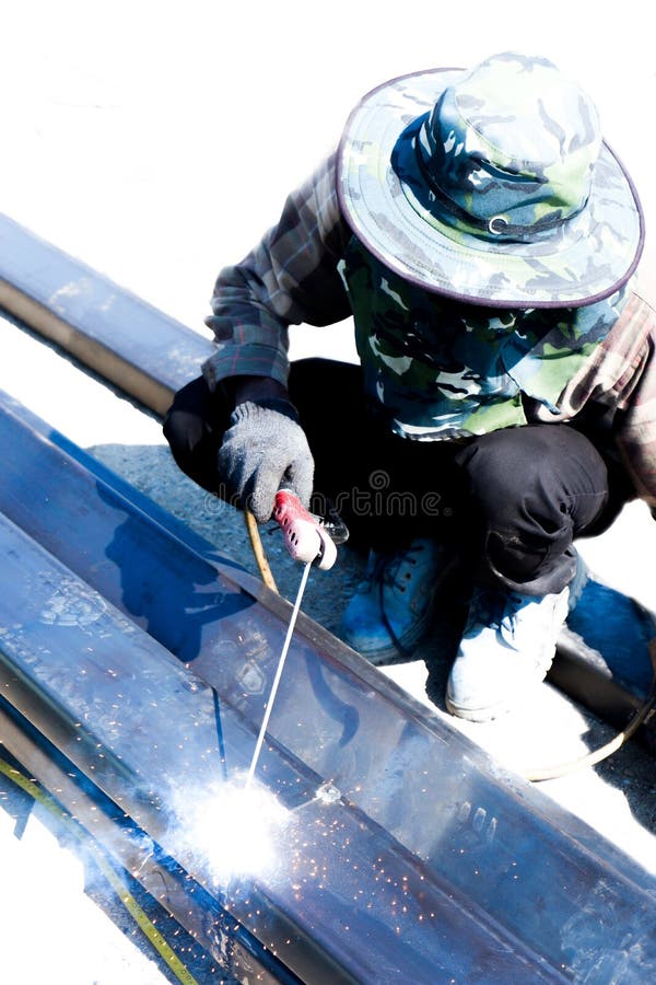Welding Work for the Construction Industry in Thailand Stock Image ...