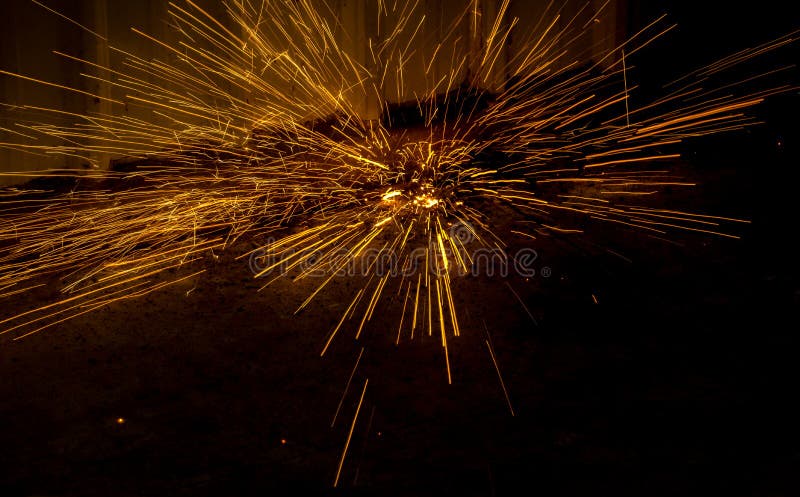 Welding work stock image. Image of night, welded, sparkler - 95751403