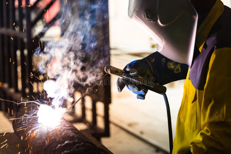 Welding work stock photo. Image of light, protective - 65393142