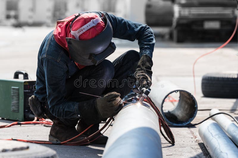 Welding Work for Steel Pipe Editorial Photo - Image of industry ...