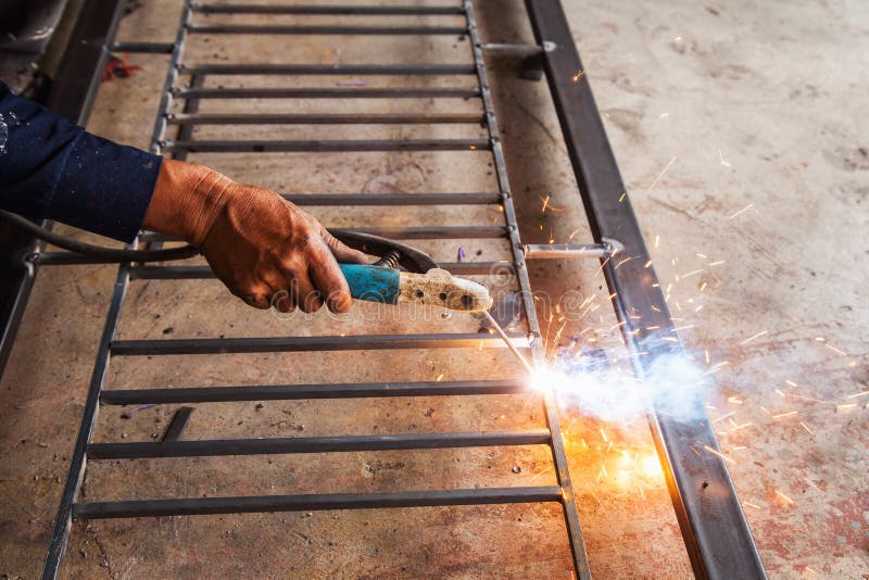 Welding work. stock image. Image of manufacturing, safety - 94055377