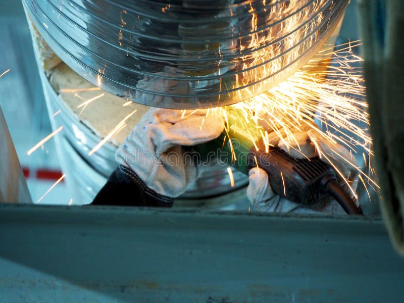 Welding Work ,worker with Protective Welding Metal Editorial Photo ...