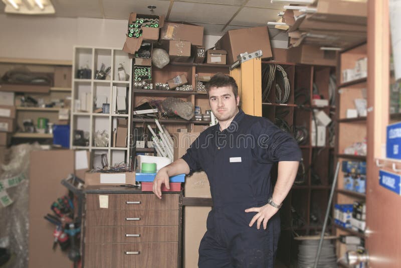 Welding Worker in His Maintenance Shop Stock Image - Image of ...
