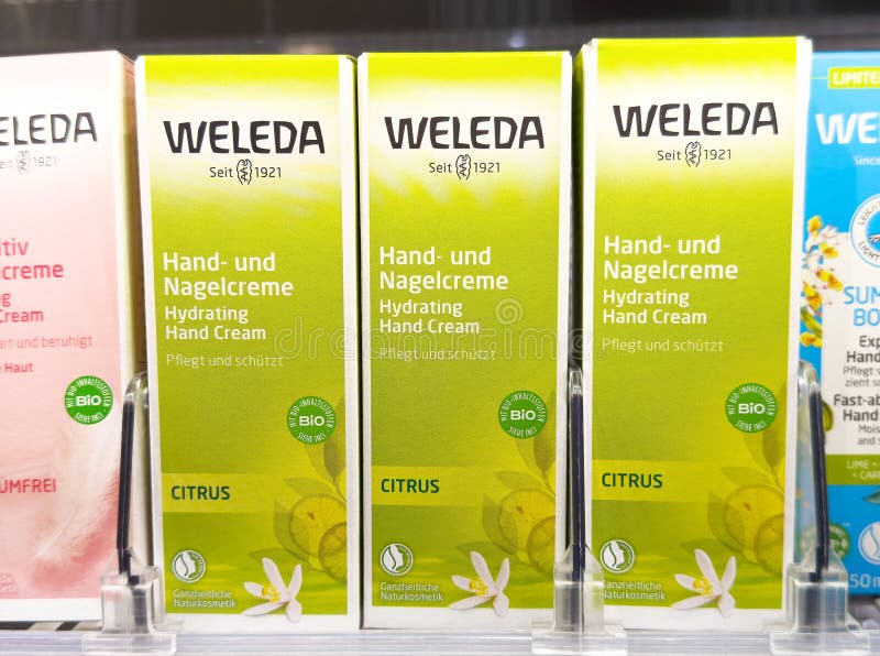 Weleda Hydrating Hand Cream Citrus Packaging Display in Store Editorial ...