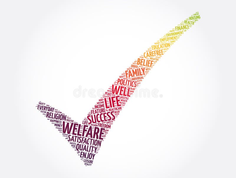 Welfare Check Mark Word Cloud Collage, Concept Background Stock ...