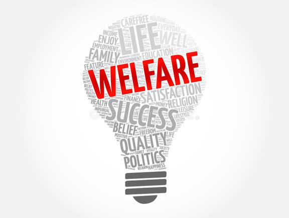 Welfare Light Bulb Word Cloud Collage, Concept Background Stock ...