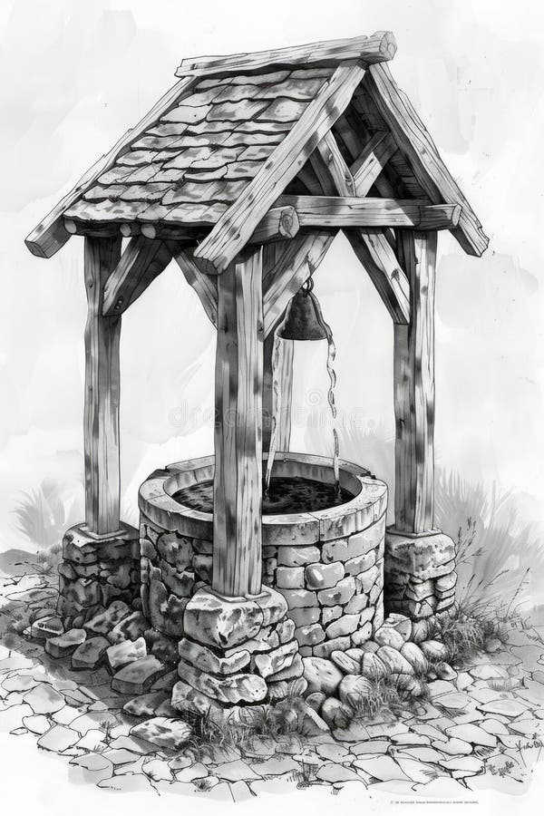 Well with Bell stock image. Image of history, hidden - 375455951