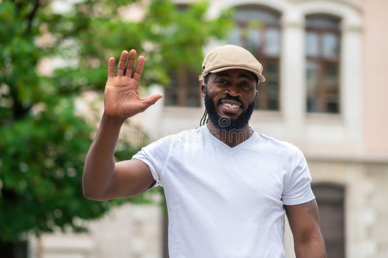 Well-built Good Looking African American Man in a White Tshirt Stock ...