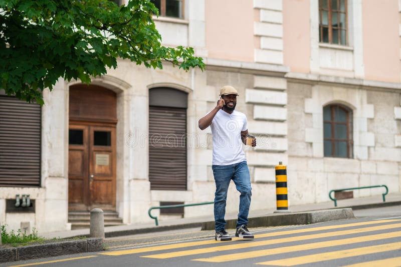 Well-built Good Looking African American Man in a White Tshirt Stock ...