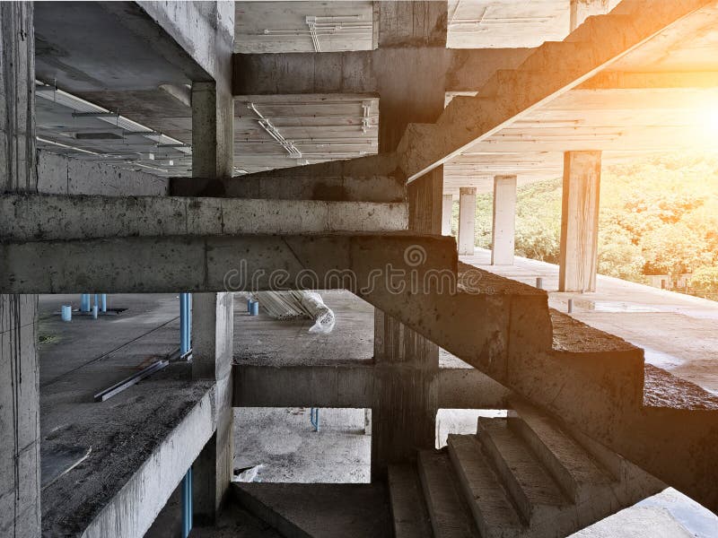A Well Constructed Set of Stairs with Concrete Elements Stock Image ...