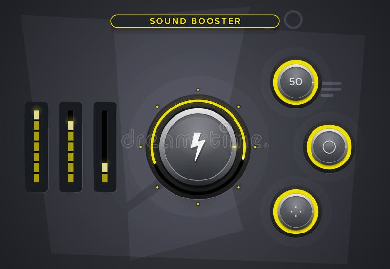 Volume Control Panel with Metal Knobs - Stock Vector Stock Vector ...