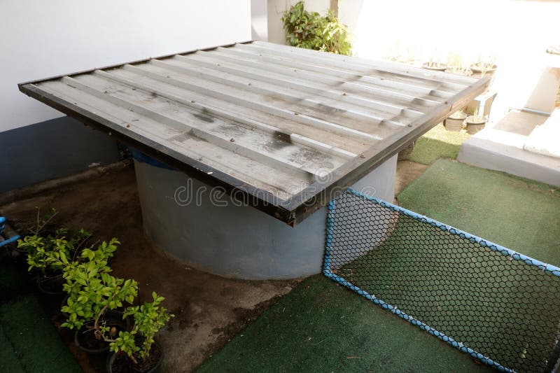 Well Covers Made from Metal Sheet Roofing Stock Photo - Image of sheet ...