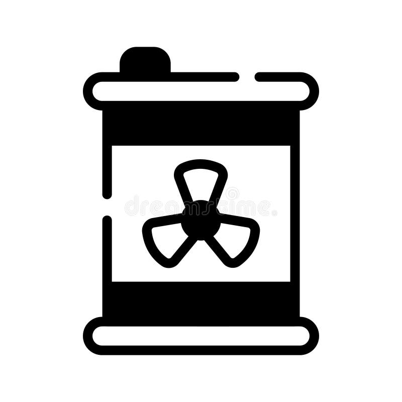 Well Crafted Glyph Icon of Toxic Waste Barrel Stock Illustration - Illustration of material ...