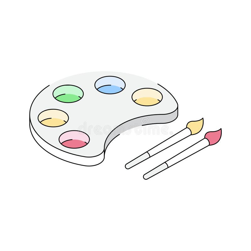 A Well Crafted Isometric Icon Depicting Palette Stock Photo - Image of ...