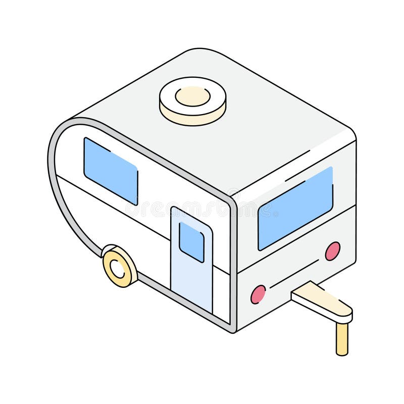 A Well Crafted Isometric Icon of Mobile Camper Van Stock Vector ...