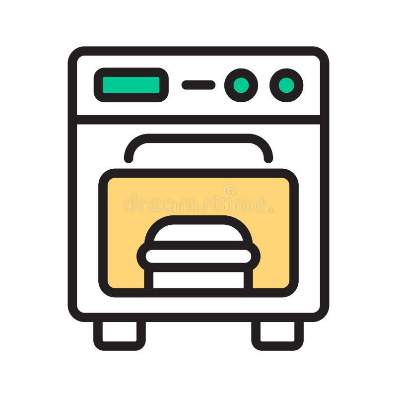 A Well Crafted Linear Style Icon Baking Oven Stock Illustration - Illustration of oven, machine ...