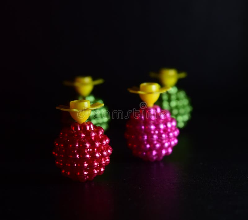 Stylish Round Shape Objects with Dark Background Photograph Stock Photo ...