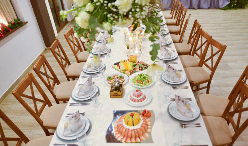 Well decorated table stock photo. Image of white, sweet - 83607592