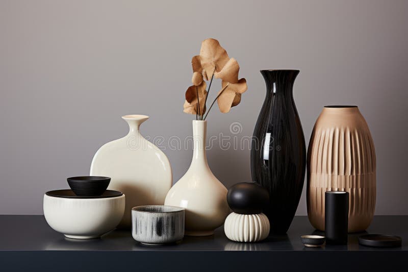 Well-designed Home Decor Items on a Sleek Surface Stock Photo - Image ...