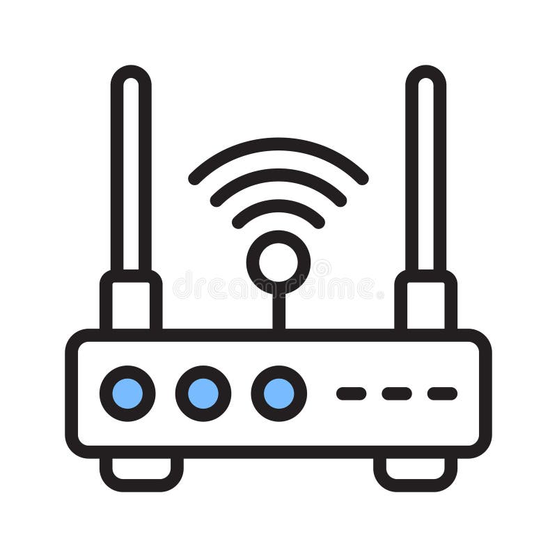 A Well Designed Outline Style Icon of Wifi Router Stock Illustration ...