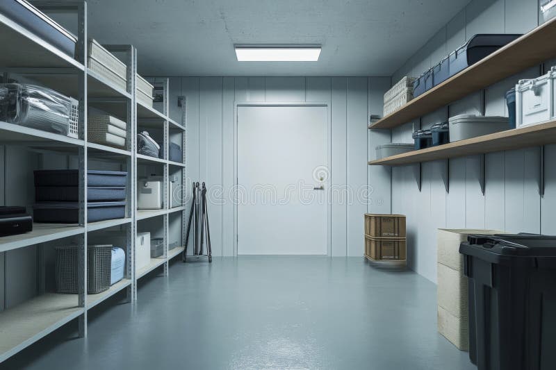 Organized Storage Room Setup Stock Illustration - Illustration of ...