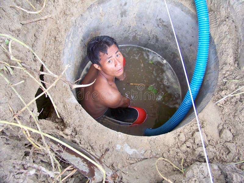 Well Digger Workers Water, for School Editorial Stock Image - Image of ...