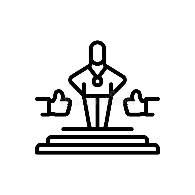 Black Line Icon for Well Done, Well and Great Job Stock Vector ...