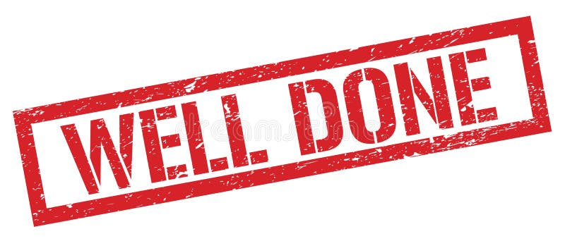 WELL DONE Red Grungy Rectangle Stamp Stock Illustration - Illustration ...