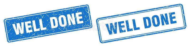 Well Done Stamp Set. Well Done Square Grunge Sign Stock Vector ...