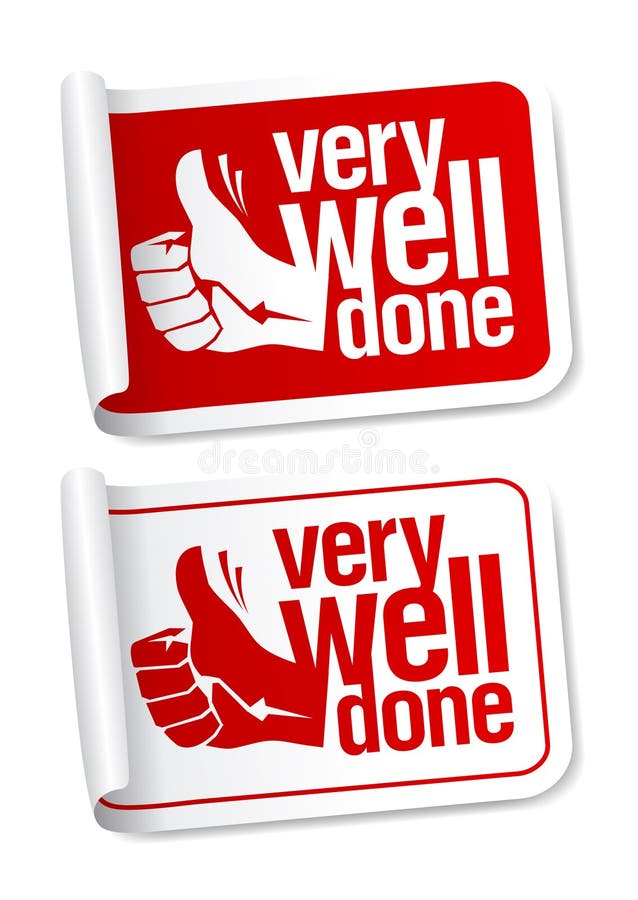 Well done stickers. stock vector. Illustration of isolated - 26017525