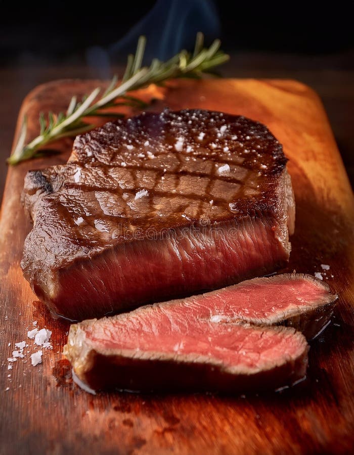 Well-done Wagyu beef steak stock illustration. Illustration of cooked ...