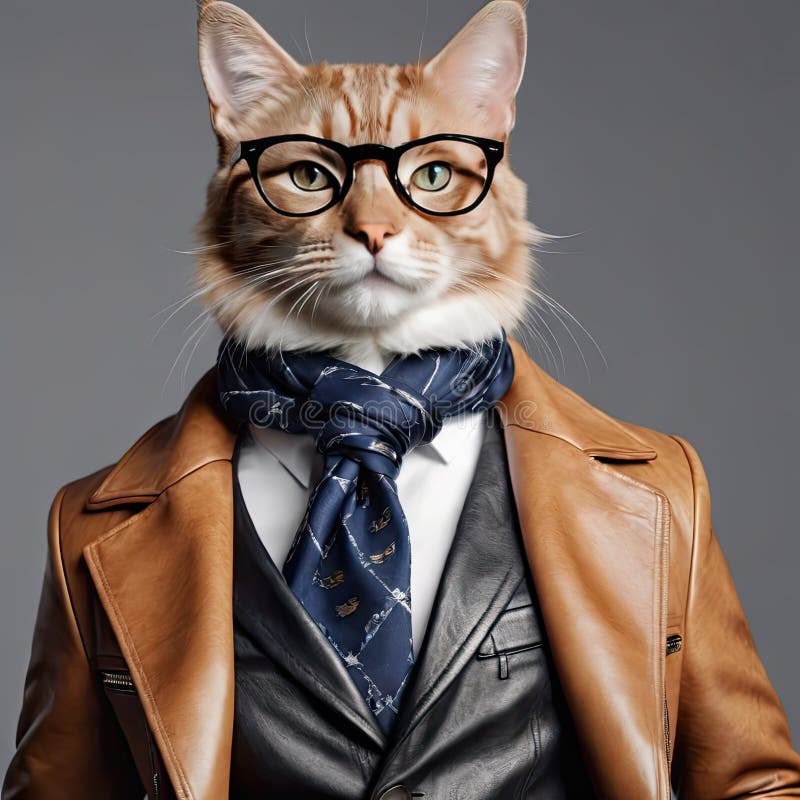 Well-dressed executive cat stock illustration. Illustration of ...