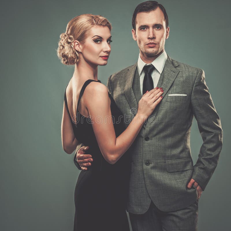 Retro couple stock photo. Image of suit, husband, person - 16350296