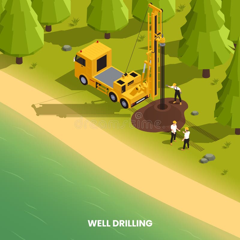 Well Drilling Illustration stock vector. Illustration of ground - 288889089